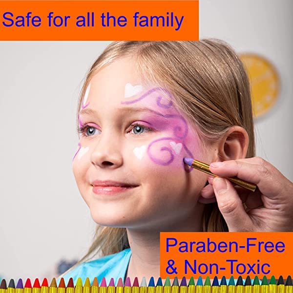 Kids Face & Body Painting Crayons. Pack of 36 fun colours.